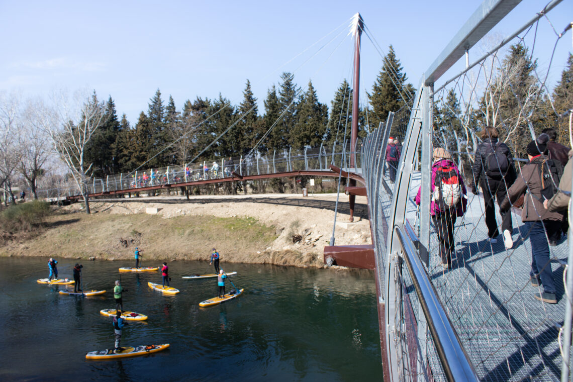 Inauguration, Entre Sorgues et l’île de l’Oiselay, la Passerelle ‘la ...